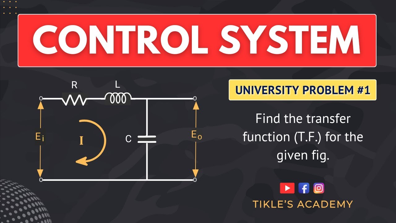 CONTROL SYSTEM ENGINEERING | TRANSFER FUNCTION SOLVED PROBLEM 1   @TIKLESACADEMY