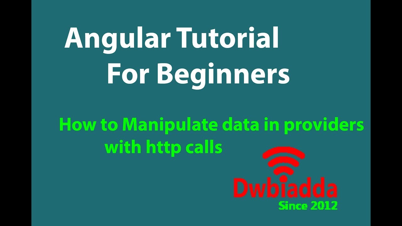 Manipulating data in providers with http calls | Angular tutorial