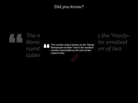 Unraveling the Mystery of Hardy-Ramanujan Numbers #shorts