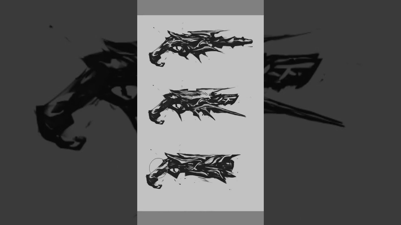Speed painting. Concept art process Sci-Fi handgun designs #shorts
