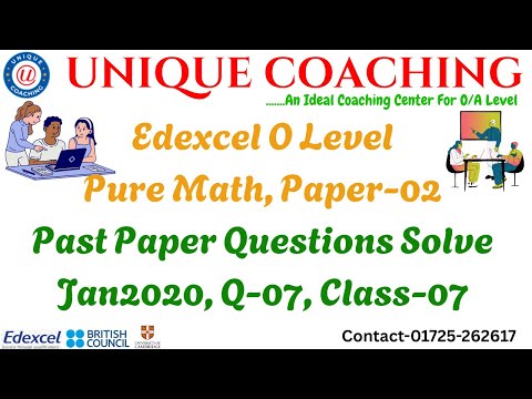Edexcel O Level Pure Math Paper-02, Past Paper Jan2020, Question-07, Class-07 #maths #edexcel