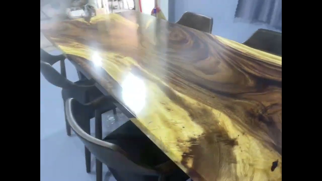 NTS001820 (2030-930-42) - Straight Edge Dining Table - Natural Timber Stone