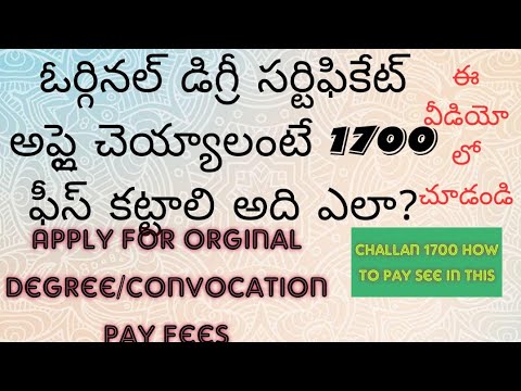 How to pay Challan pay for Orginal Degree gitam convocation