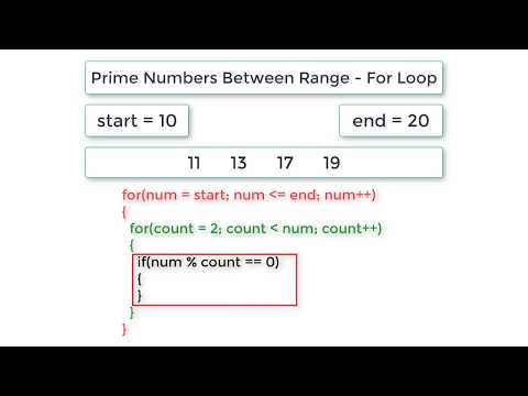 C Program To Find Prime Numbers Between Range, using For Loop