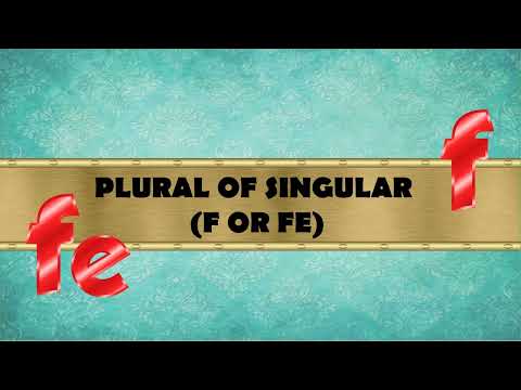 Plural of Singular Nouns (-f or -fe) / Use of ves
