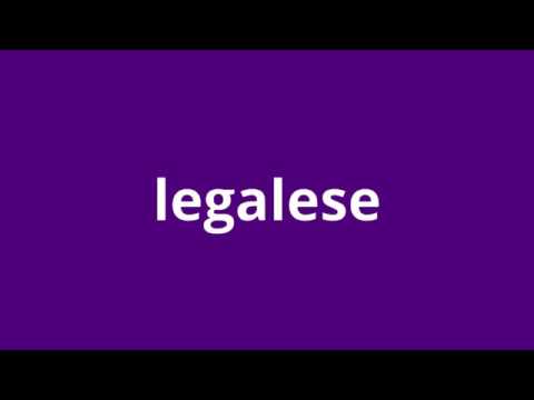 what is the meaning of legalese.