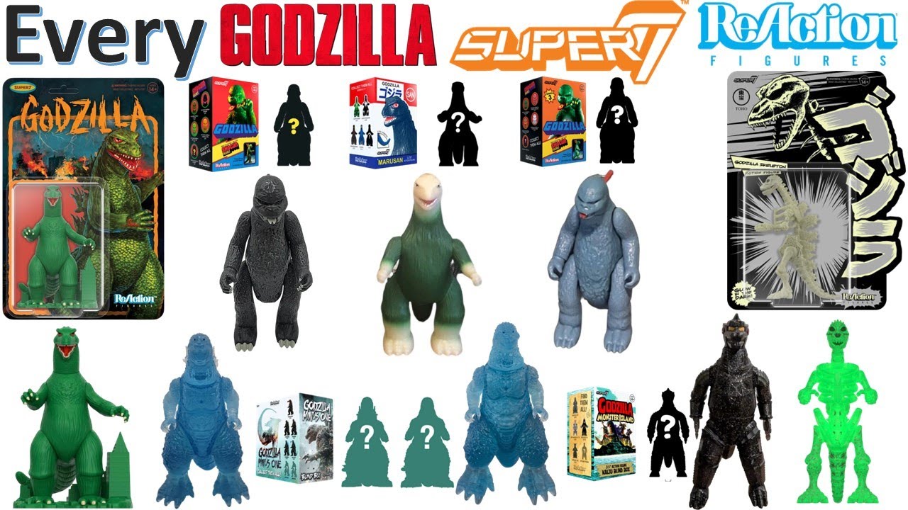 Every Super7 Godzilla ReAction figures Comparison List