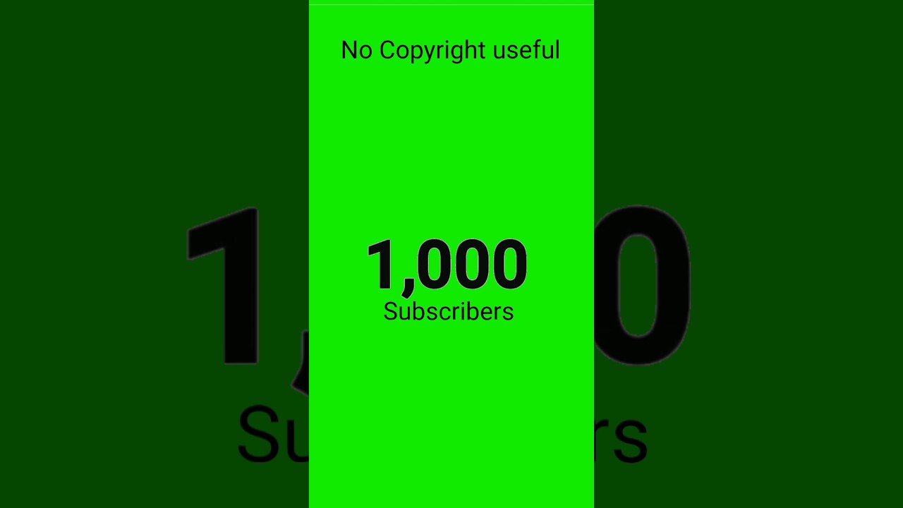 1k subscribers complete live countdown green screen no copyright 2025 | subscribe green screen
