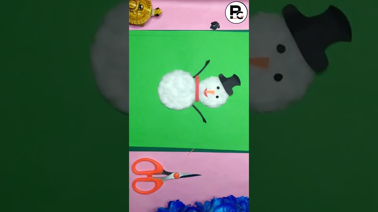 DIY School Project/ Cotton Snowman/ #short #viral #trending