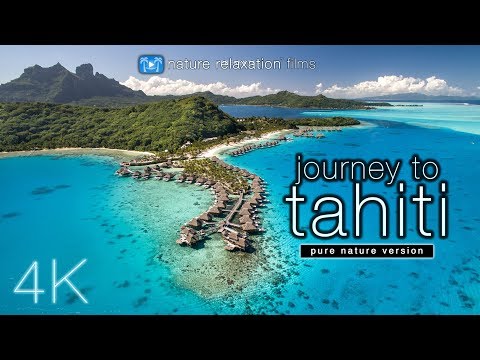 JOURNEY to TAHITI (4K UHD Nature Sounds Only) Whales & Beaches - Ambient Film for Relaxation