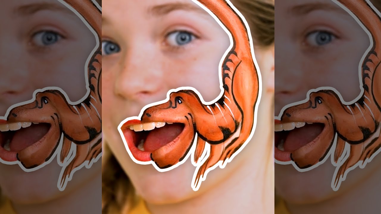 T-Rex - Jurassic Park Camp Cretaceous Face Paint #Shorts