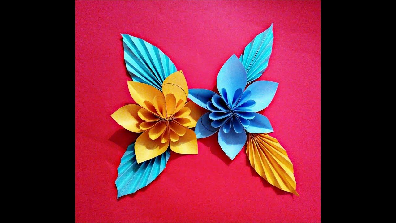 Paper flowers diy tutorial easy for children/origami flower folding 3d for kids,for beginners