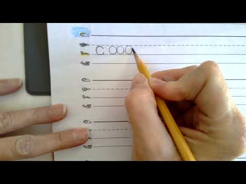 Writing plane line based letters on lined paper. Writing 3 "trick" words