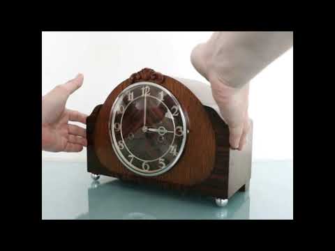 JUNGHANS PFEILKREUZ Mantel Clock Antique CHROME Features! SERVICED Chime Germany