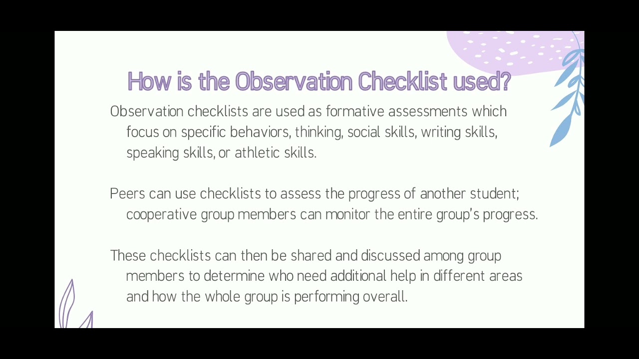 Observation Checklist ( # 36 )
