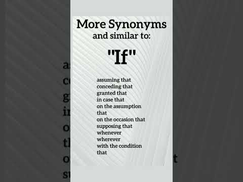 synonyms for IF | How to describe IF in other ways | IF Synonyms #shorts