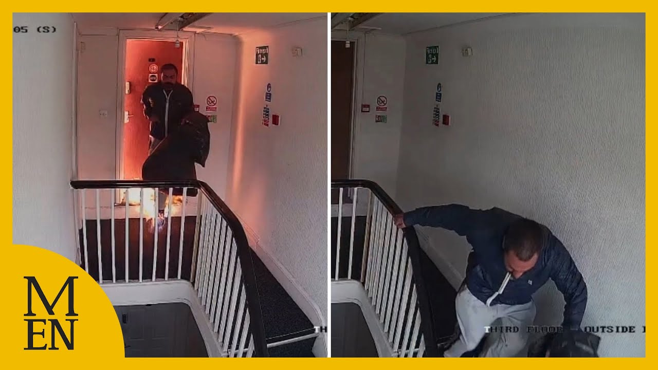 Terrifying footage captures moment man sets fire to his own flat ...