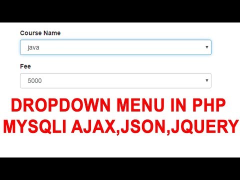Dropdown Menu in php mysqli Ajax,Json,Jquery