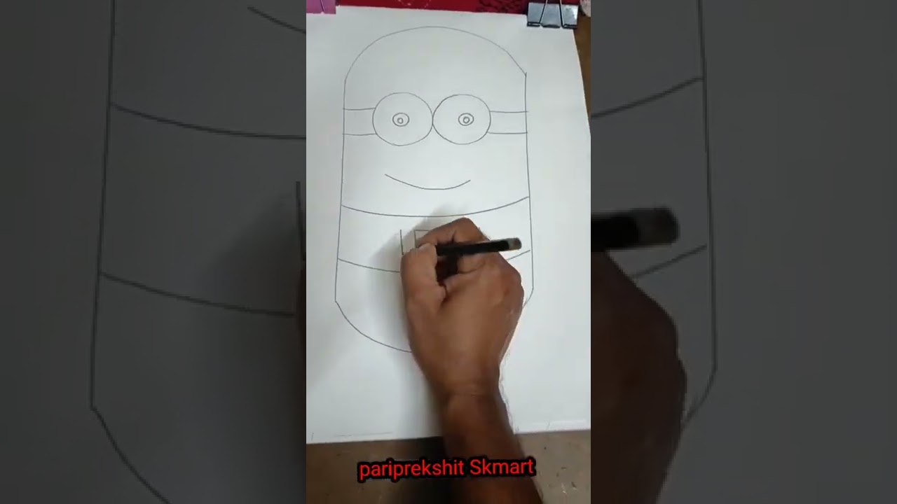 minions drawing || cartoon character || easy minion cartoon drawing for beginners ||#shorts #viral
