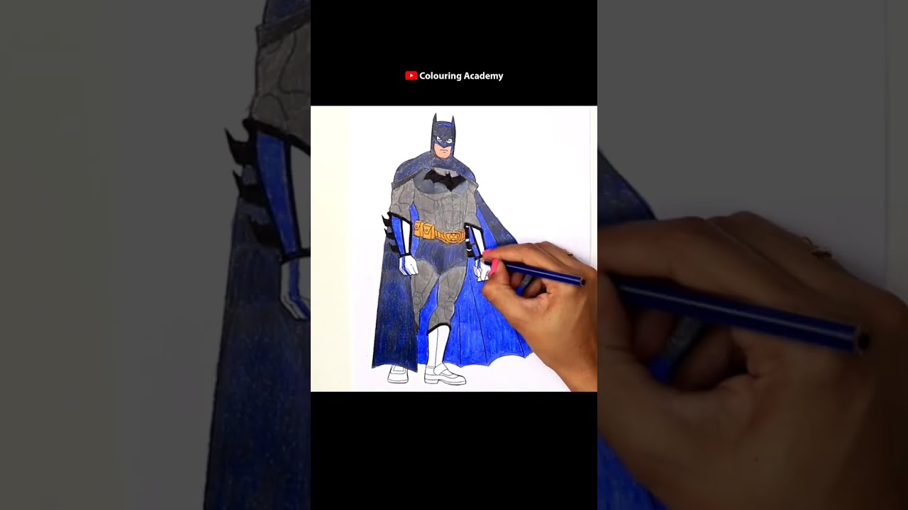 How to color Batman - Superhero drawing #batman #coloring #shorts