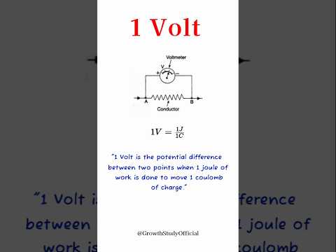 Define 1 volt potential difference | One Volt definition #physics#science#growthstudy#ytshorts