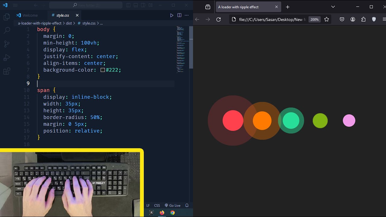 Creating a Stylish Loader with Ripple Effect Using HTML and CSS | CSS Animation Tutorial