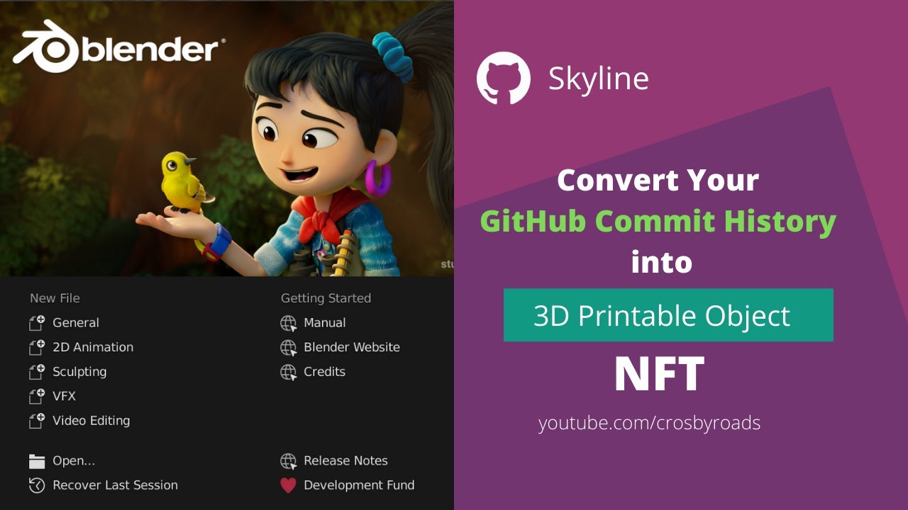 🎨 Convert Your GitHub Commit History into a 3D Printable Object or NFT Art using GitHub Skyline