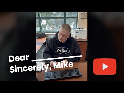 Dear ______ .... Sincerely, Mike Couchman