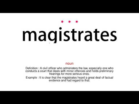 How to pronounce magistrates - Vocab Today