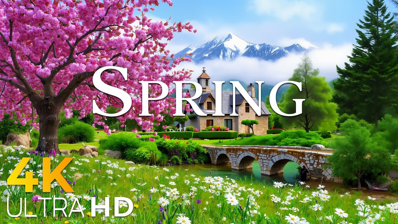 Relaxing Spring Switzerland 🌼 Alpine Landscapes & Peaceful Nature | 4K