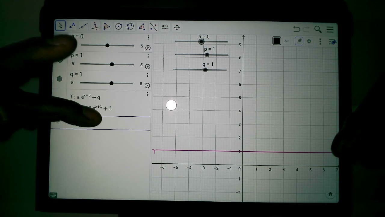 21.Geogebra Sliders-Exponential graph(variations).