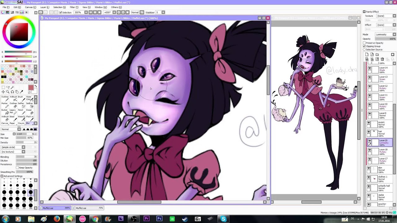 SPEEDPAINT [Undertale] ~Muffet~ [PaintToolSai] [HD]