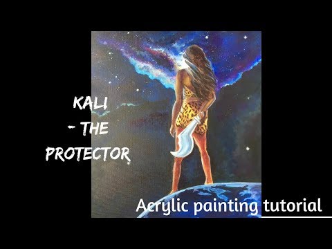 Acrylic Surreal Painting Tutorial-goddess βKaliβ Protector of the Earth