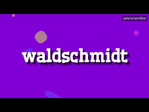 HOW TO SAY WALDSCHMIDT? #waldschmidt
