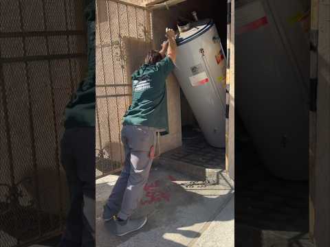 Replacing a 100 gallon water heater. #plumbing #plumber #dayinthelife #bluecollarlife