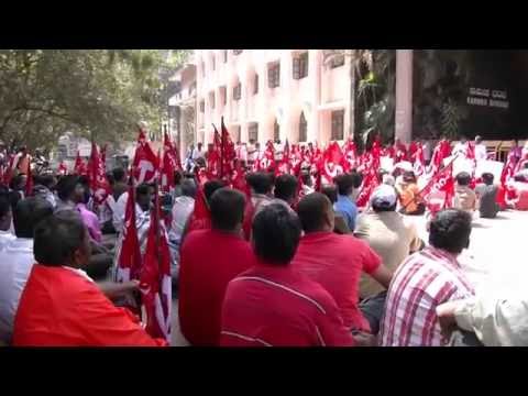 AICCTU demonstration for minimum wage