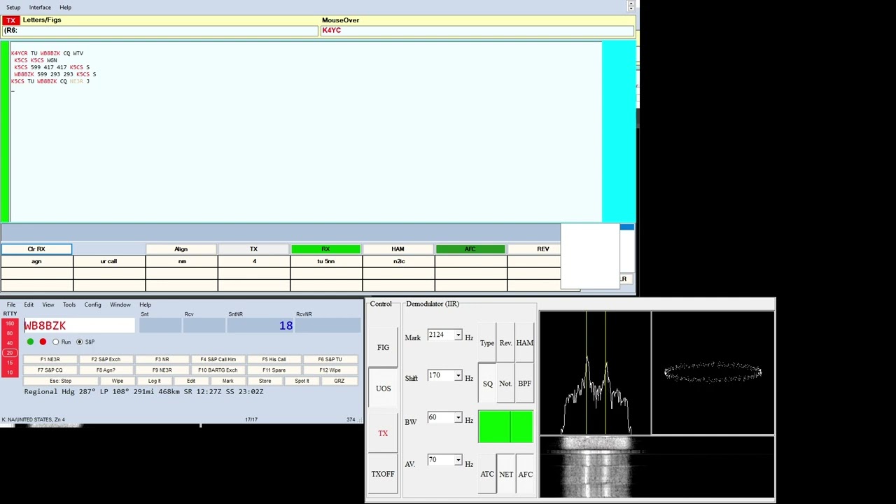 CQ WPX RTTY Contest QSO - Just a raw capture, audio warning
