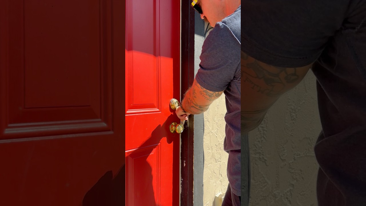 Through the lock bypass for inward swing residential door. #firefighter #forcibleentry #covertentry