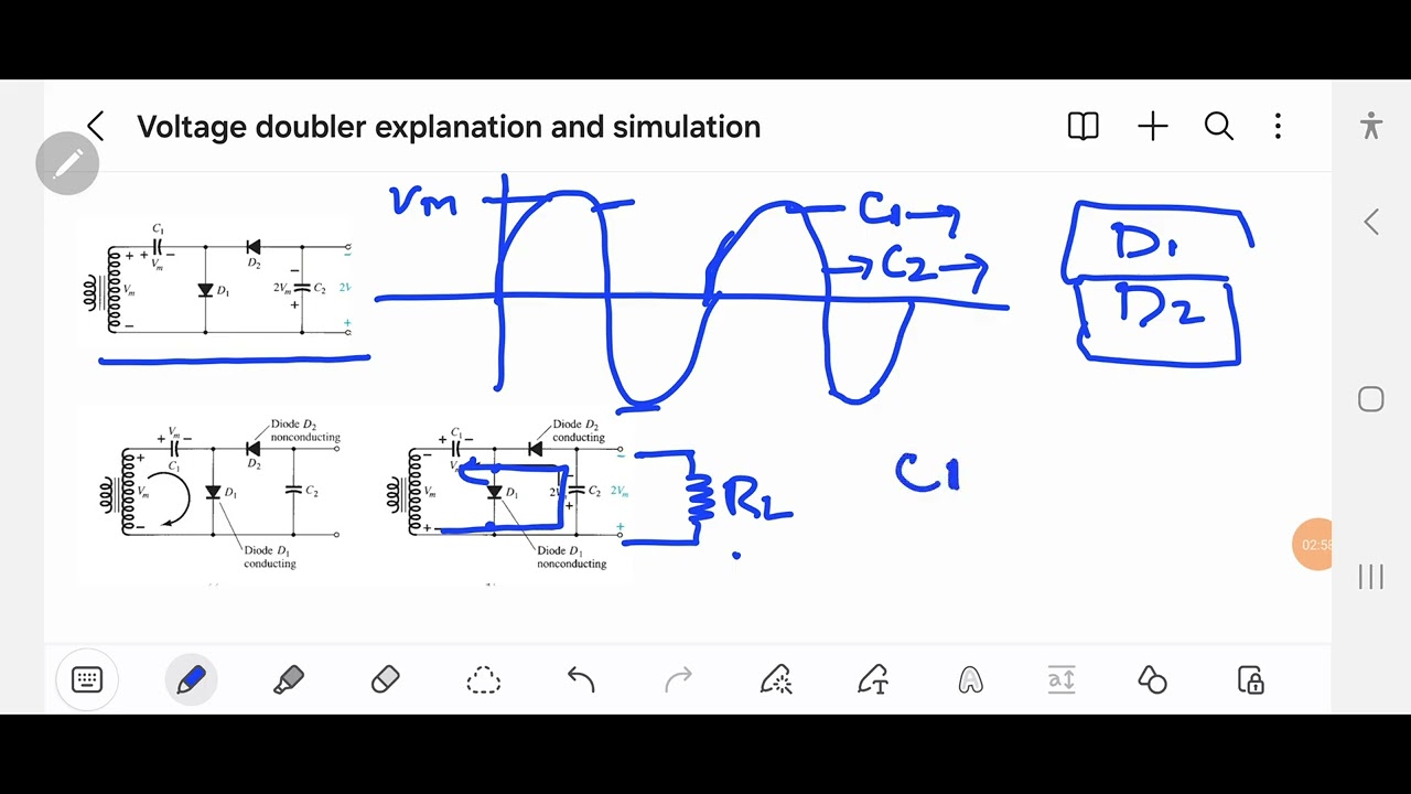 voltage doubler circuit | explanation | simulation | electrical engineering