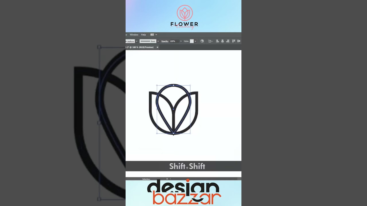 Flower logo design shorts | adobe illustrator tutorial | designbazzar