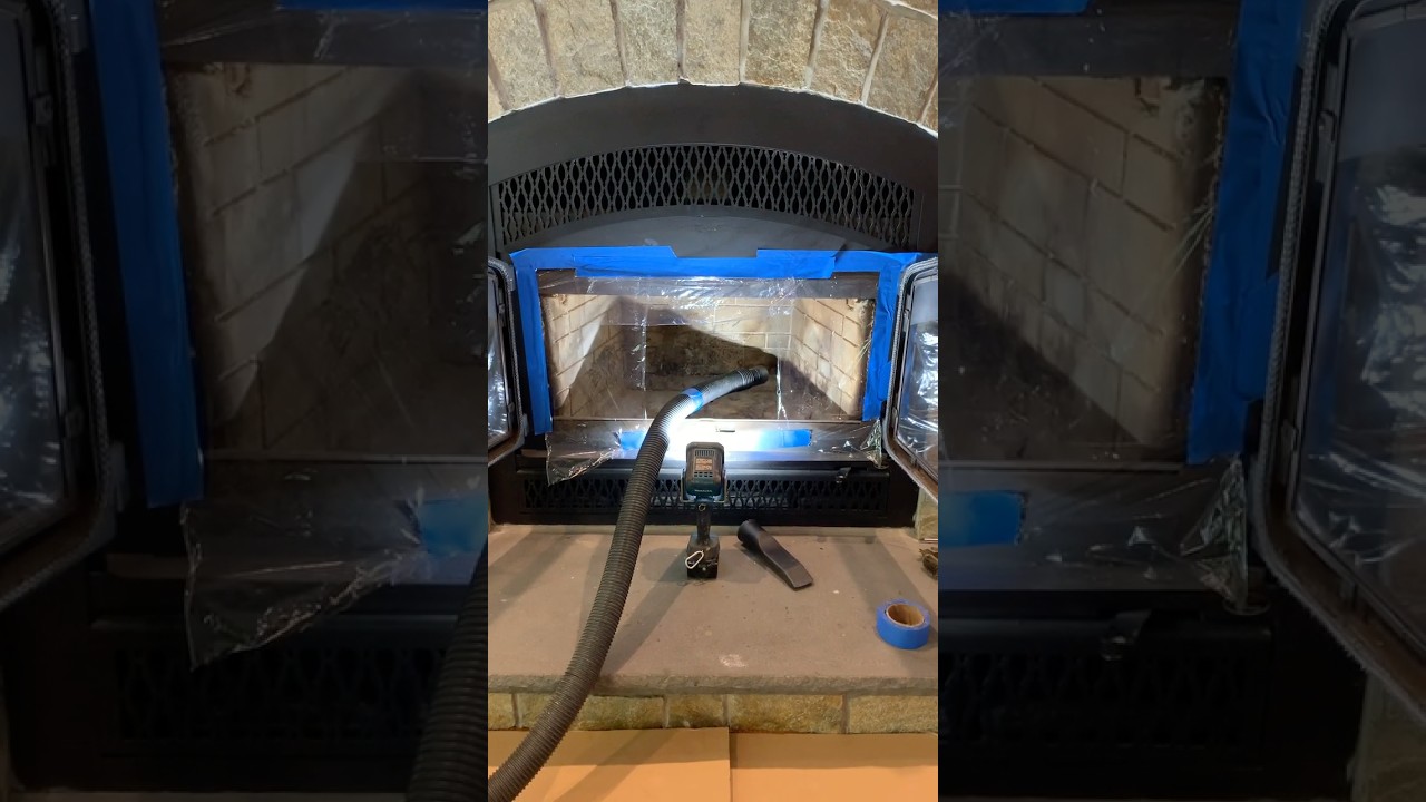 🔥How to Sweep a Chimney Part 1 #chimneycleaning #firewood #woodstove #chimneysweep #fireplace