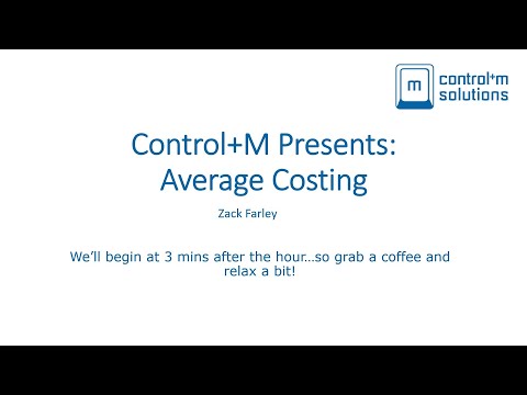 Control+M Presents: Average Material Costs in Plex Standard Costing