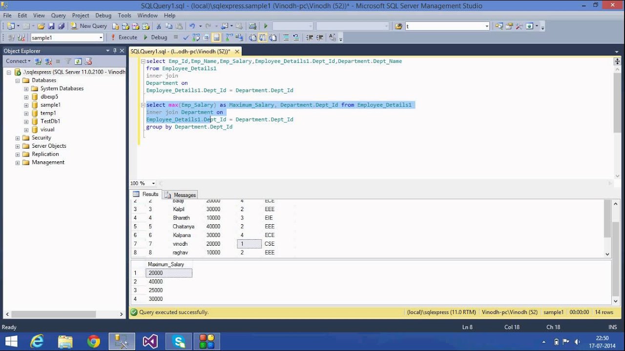 14.SQL Server Tutorials -Group by,Aggregate Functions