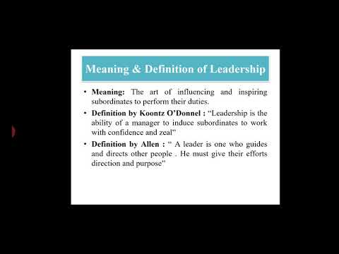 Leadership meaning and definition
