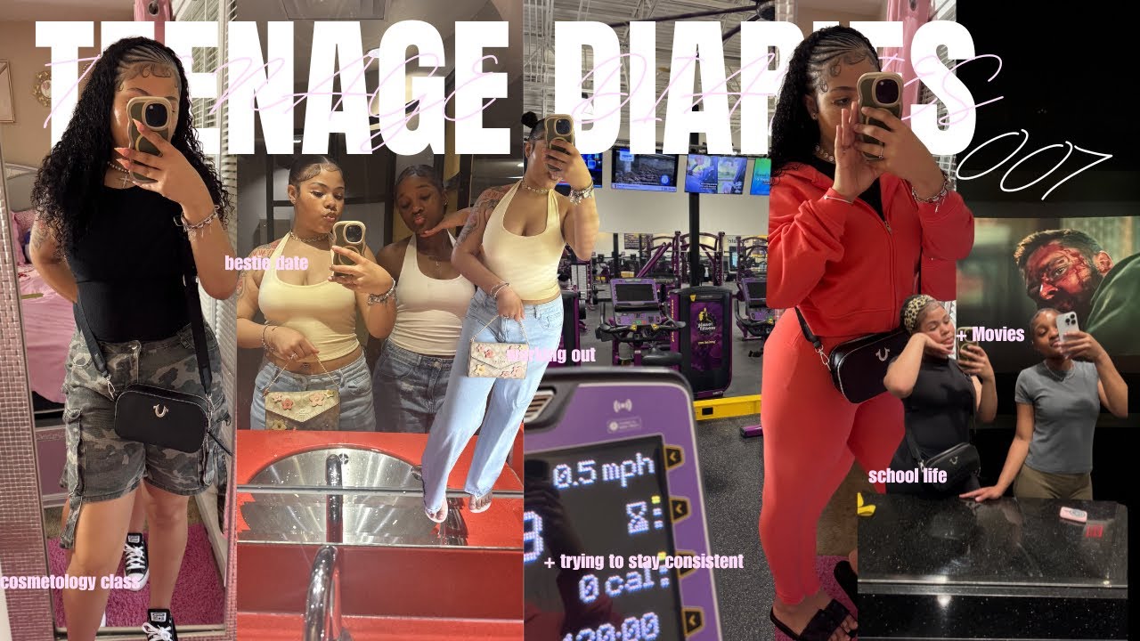 TEENAGE DIARIES 007ꨄ︎| cosmetology class, working out, movies, + bestie date, + grwm + school life
