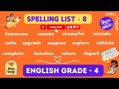 English Grade 4 Spelling List 8