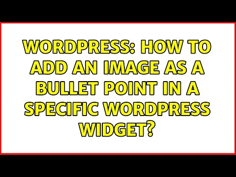 Wordpress: How to add an image as a bullet point in a specific WordPress widget?