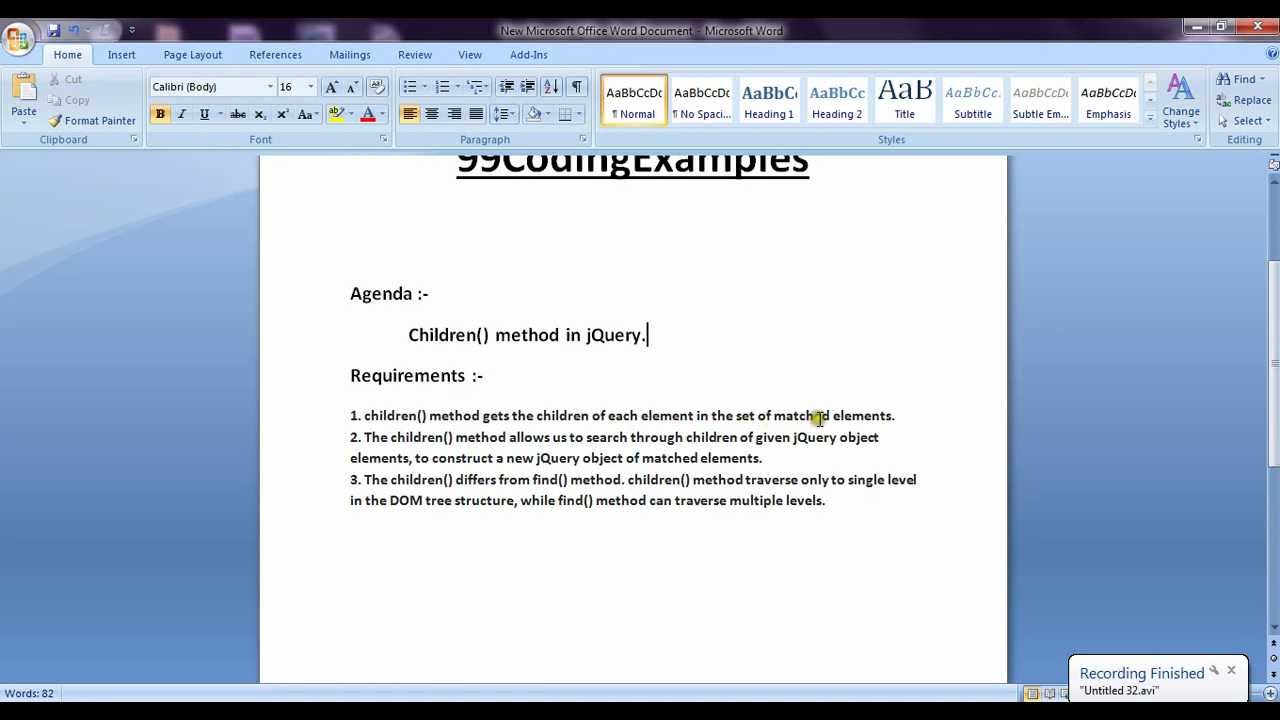 children method in jQuery