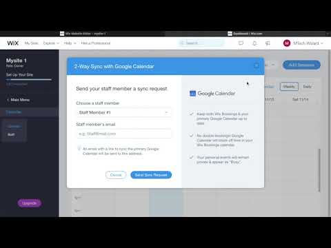 Sync google calendar with Wix