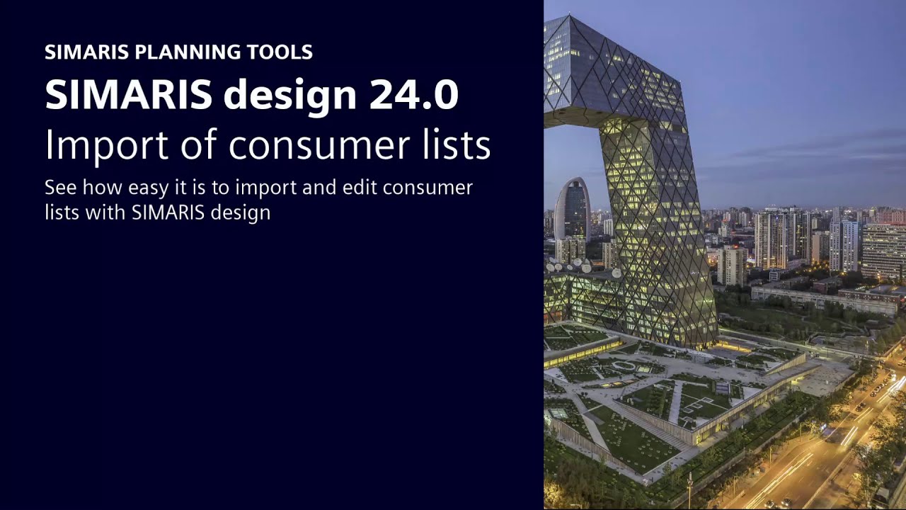 Import consumer lists with SIMARIS design 24.0